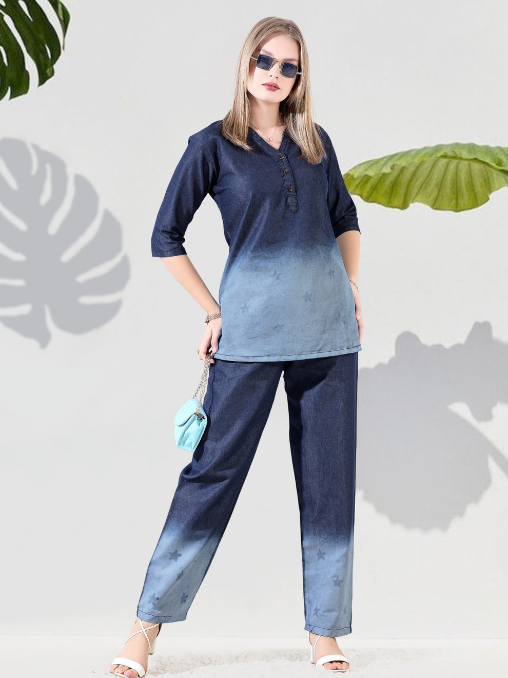 Trendy Denim Co-Ord Set for Women – floramour.in